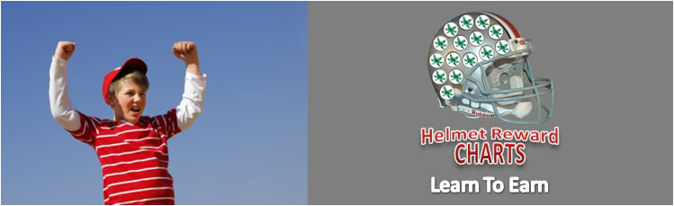 Helmet Reward Charts - Learn To Earn - Magnetic Reward Chart for Kids